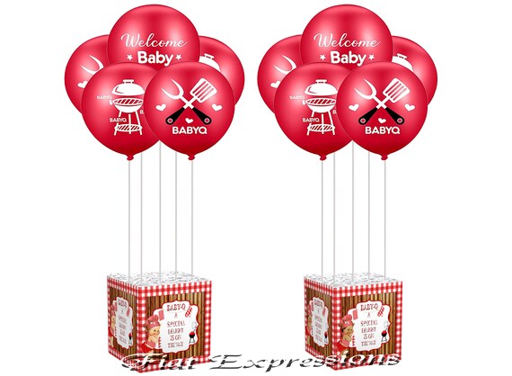Baby-Q Red Baby Shower Balloon Centerpiece by Fiat Expressions | Catch ...
