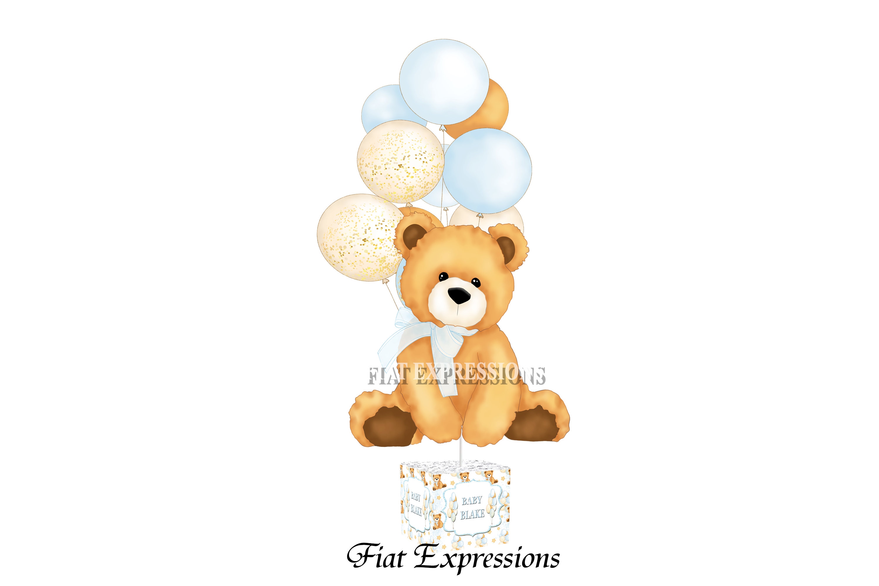 Teddy Bear Blue Baby Shower Table Centerpiece - Etsy