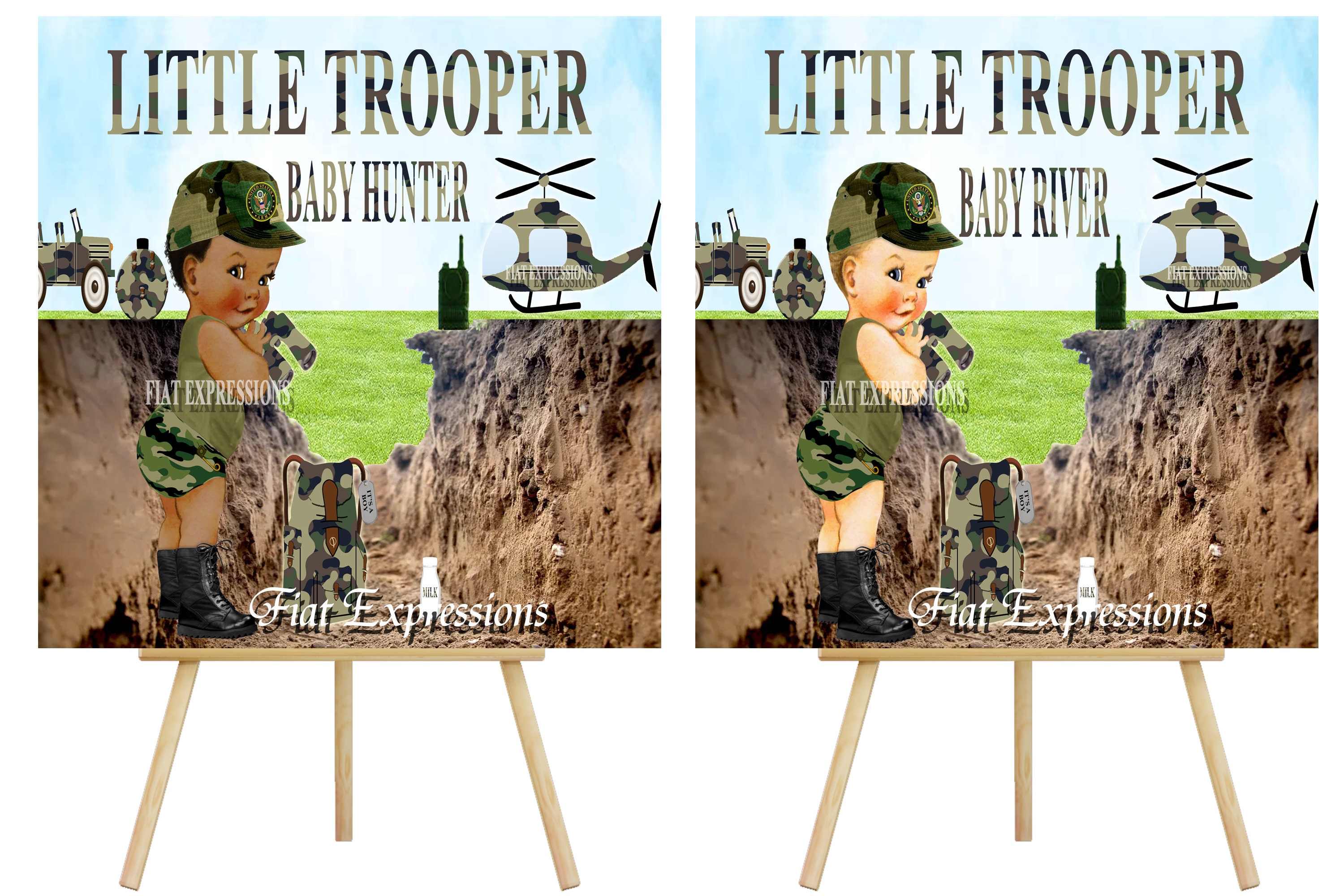 Army Military Camo Boy With Helicopter & Jeep Baby Shower Balloon ...