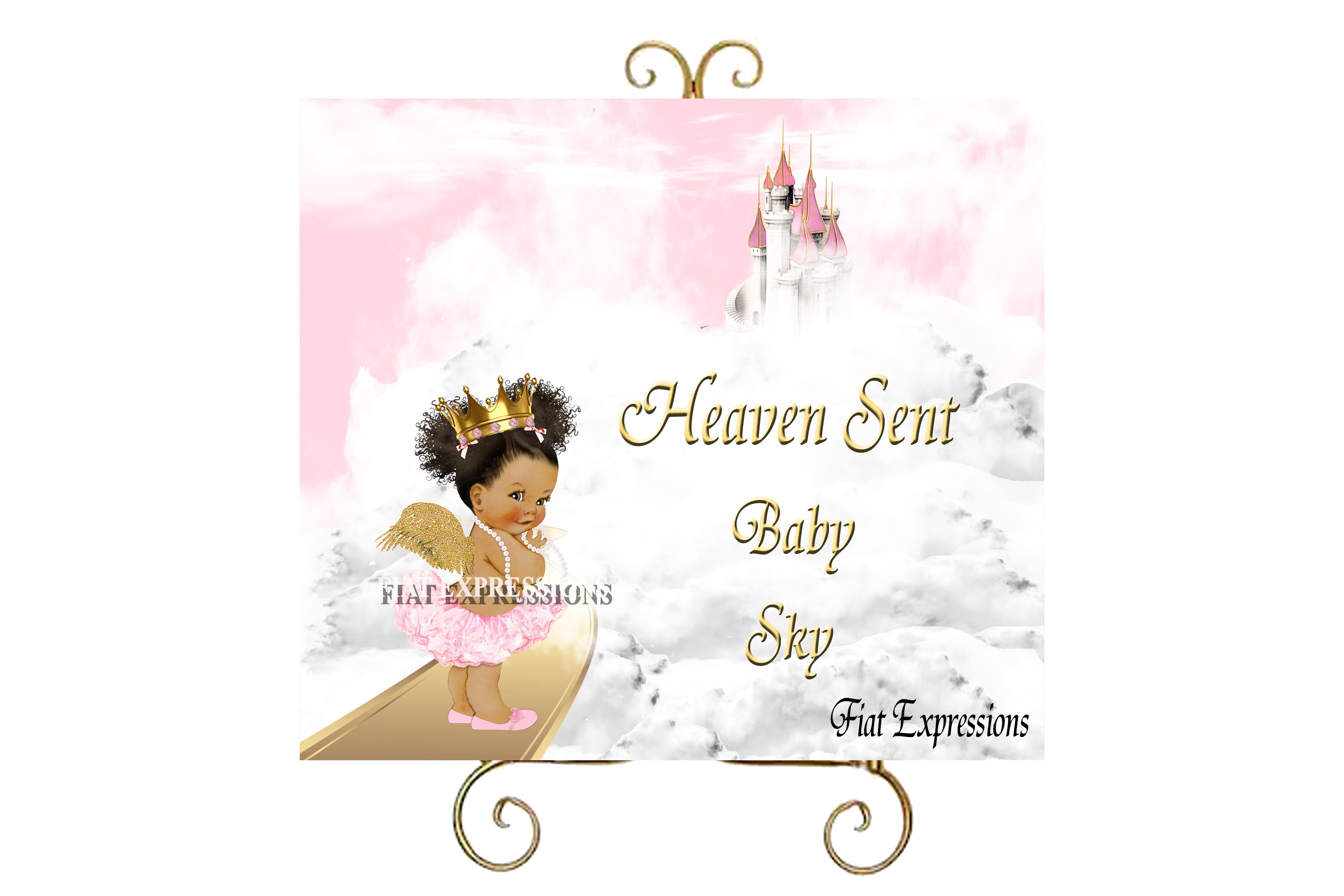 Heaven Sent Girl Pink Baby Shower Backdrop/ Heaven Sent Baby - Etsy
