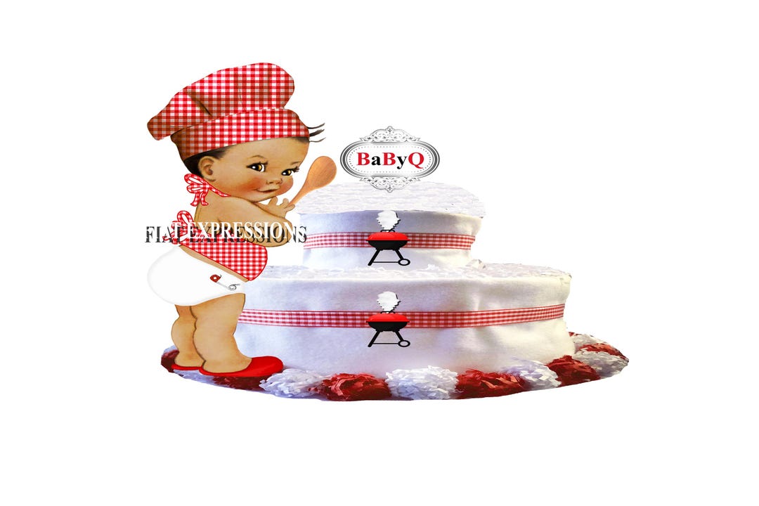 Baby-q Diaper Cake, 2 Tier Diaper Cake, Red and White Baby Shower, Baby ...