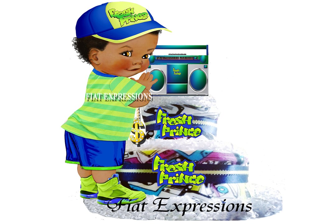 Fresh Prince With Boombox and Gold Chain 2 Tier Diaper Cake/ Fresh ...