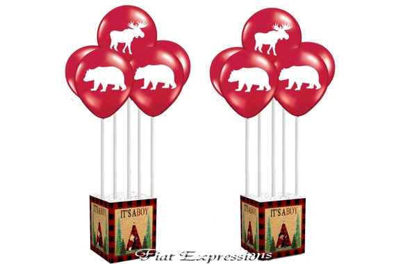 Lumberjack Balloon Baby Shower Centerpiece by Fiat Expressions | Catch ...