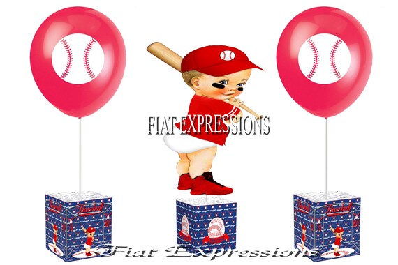 Baseball Centerpiece with Balloons Baby Shower Centerpiece Decorations ...