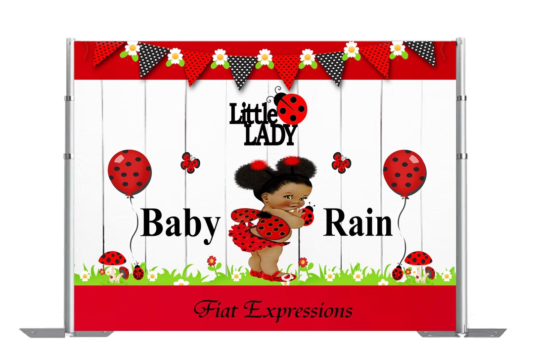 Ladybug With Balloons Baby Shower Poster Backdrop Digital File - Etsy