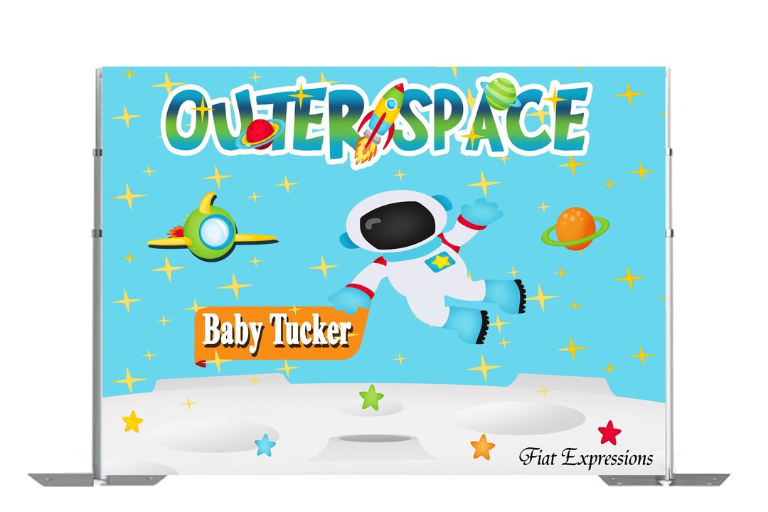 Outer Space Boy Baby Shower Poster Backdrop Digital File - Etsy