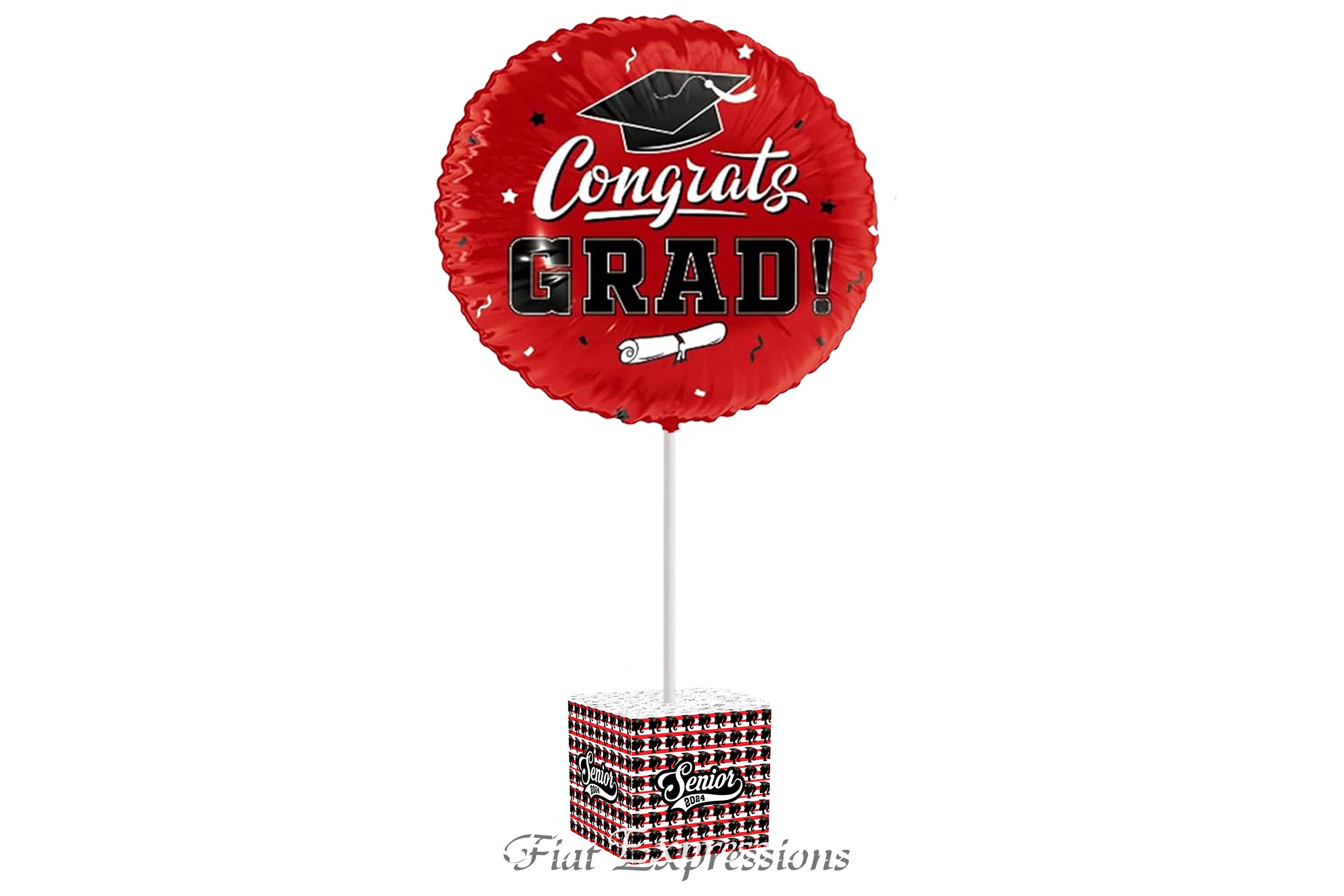 Graduation Girl Red & Black Balloon Centerpiece/graduation Centerpiece ...