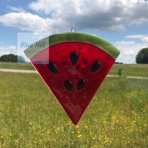 Watermelon Fused Glass Sun Catcher , Watermelon Decor, Juicy Fruit ...