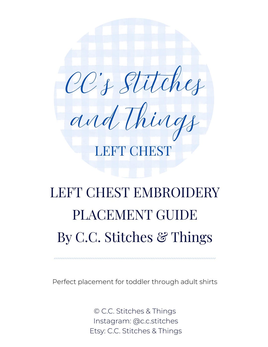 Left Chest Embroidery Placement Guide PDF | Toddler to Adult All Sizes ...