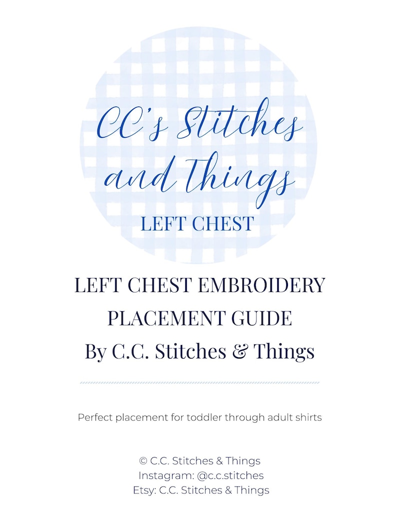 Left Chest Embroidery Placement Guide | Toddler to Adult (digital ...