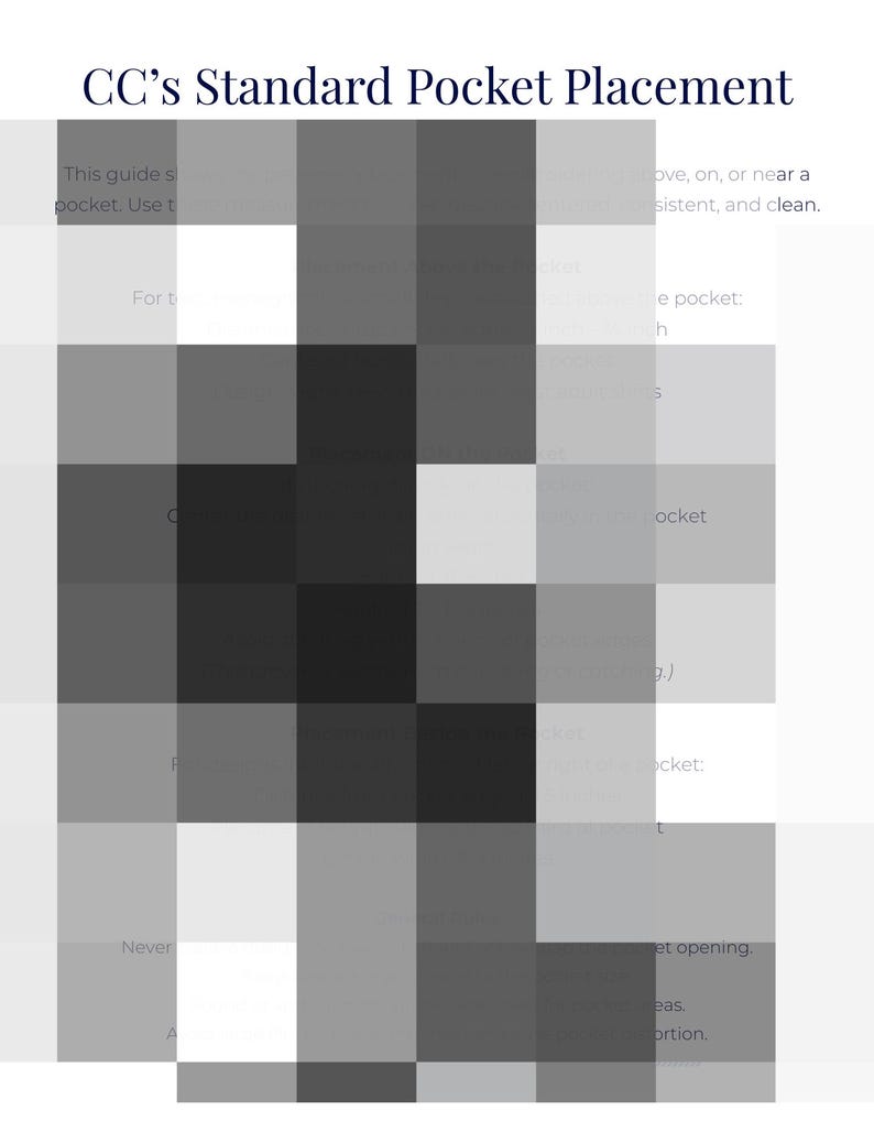 Pocket Embroidery Placement Guide | Pocket Shirt Placement Template ...