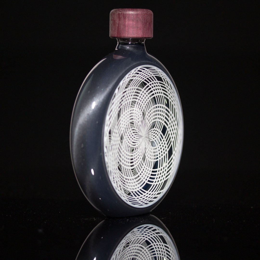 White and Gray Encalmo Reticello Flask - Etsy
