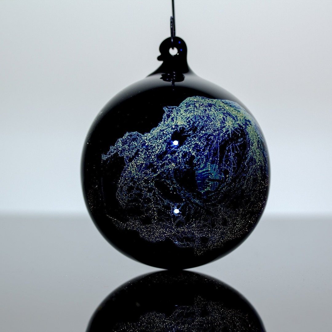 Hand Blown Black Glass Ornament - Etsy