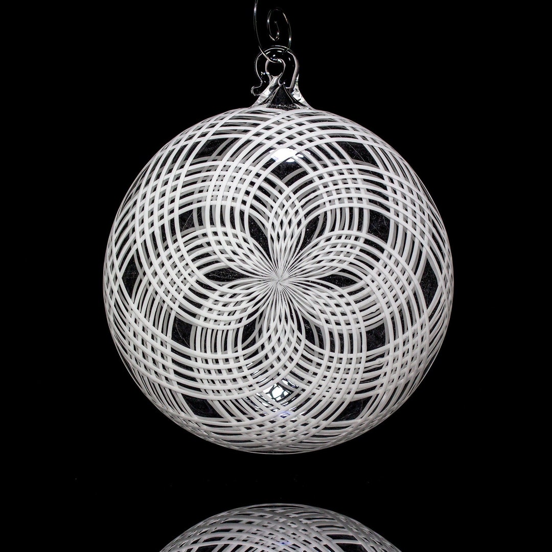 Hand Blown White Reticello Lollipop Ornament - Etsy