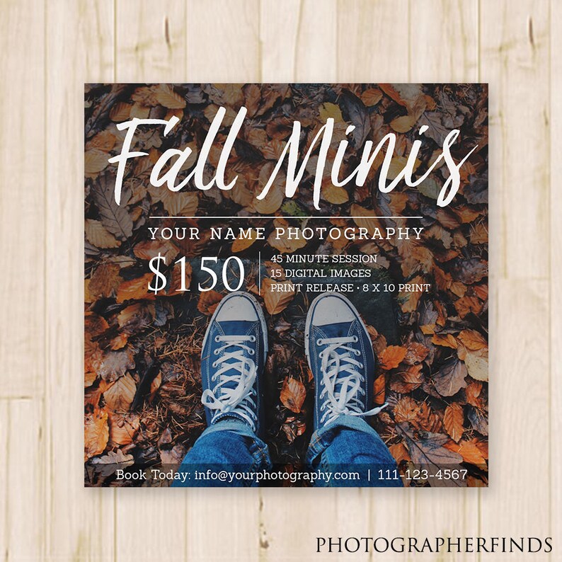 Fall Mini Sessions Template - Autumn Booking Ad, Fall Mini Sessions ...