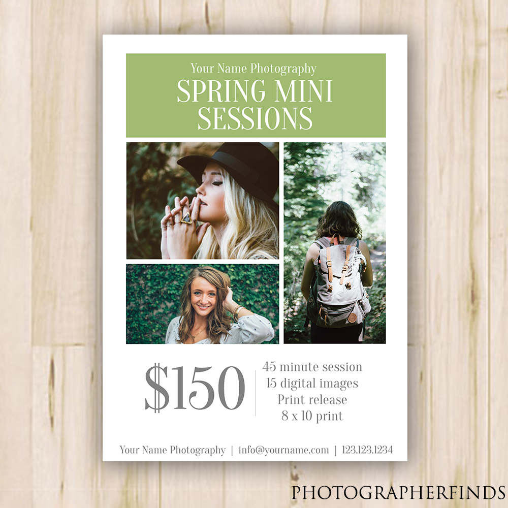 Spring Mini Sessions Template Photographer Photography - Etsy