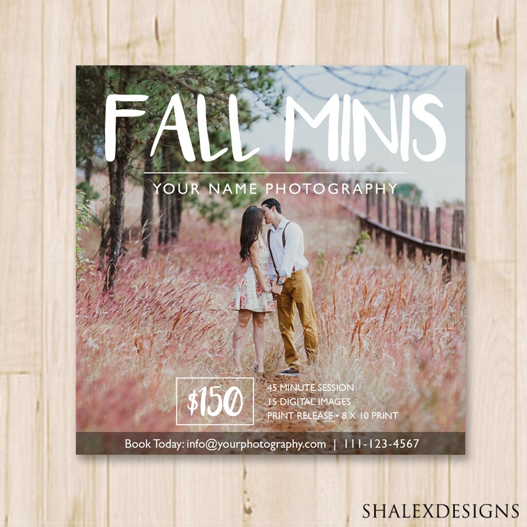 Fall Mini Sessions Template - Fall Minis Template, Social Media Booking ...
