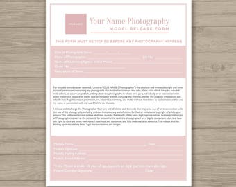 Photography Model Release Forms Photoshop Template for | Etsy