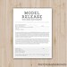 Model Release Form Template - Booking Form, Photography Forms, Business ...