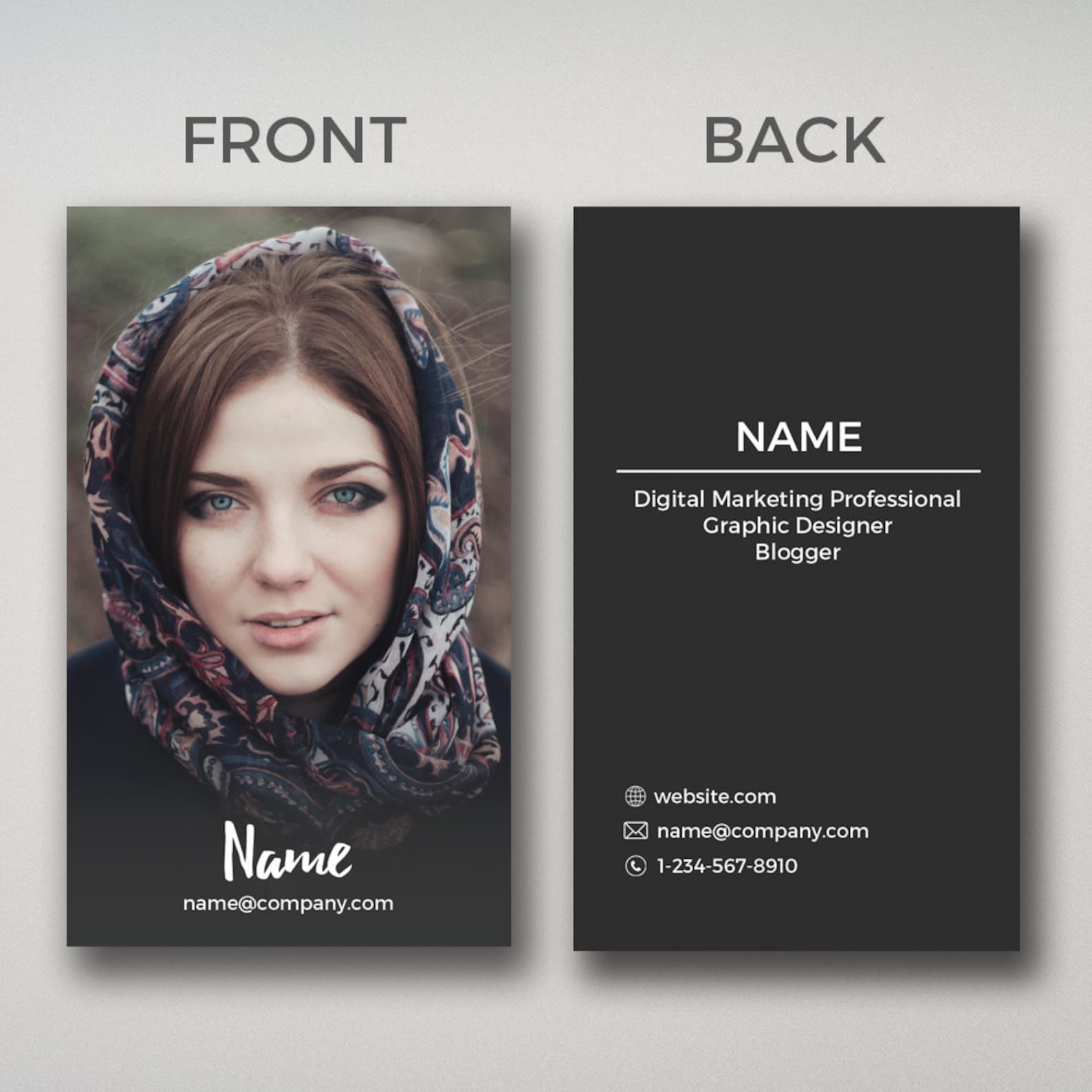 Freelancer Business Card - Photoshop Template PSD *INSTANT DOWNLOAD* - Etsy