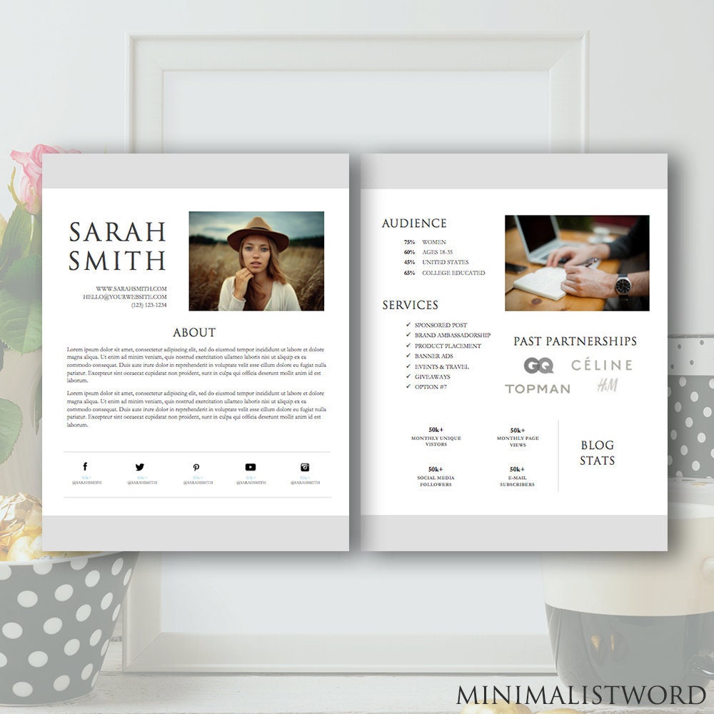 Electronic Press Kit Template Two-Page Media Kit Template MS Word *INSTANT DOWNLOAD* Paper ...