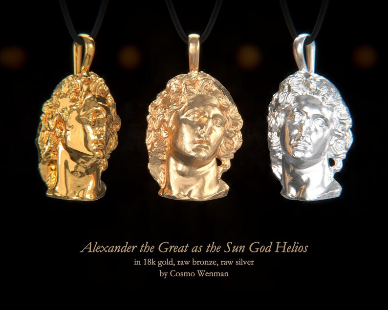 ALEXANDER THE GREAT as the Sun God Helios Necklace Pendant | Etsy