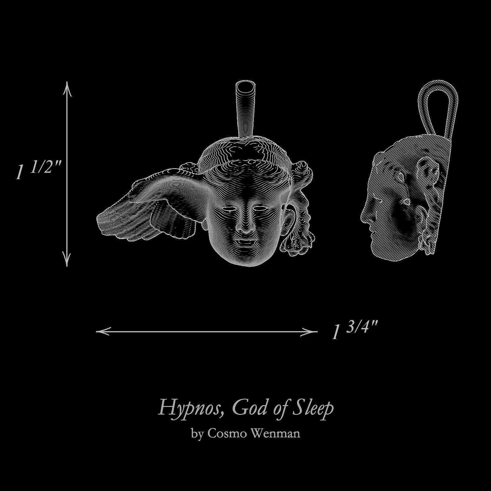 HYPNOS God of Sleep Necklace Pendant Gold Silver Bronze - Etsy