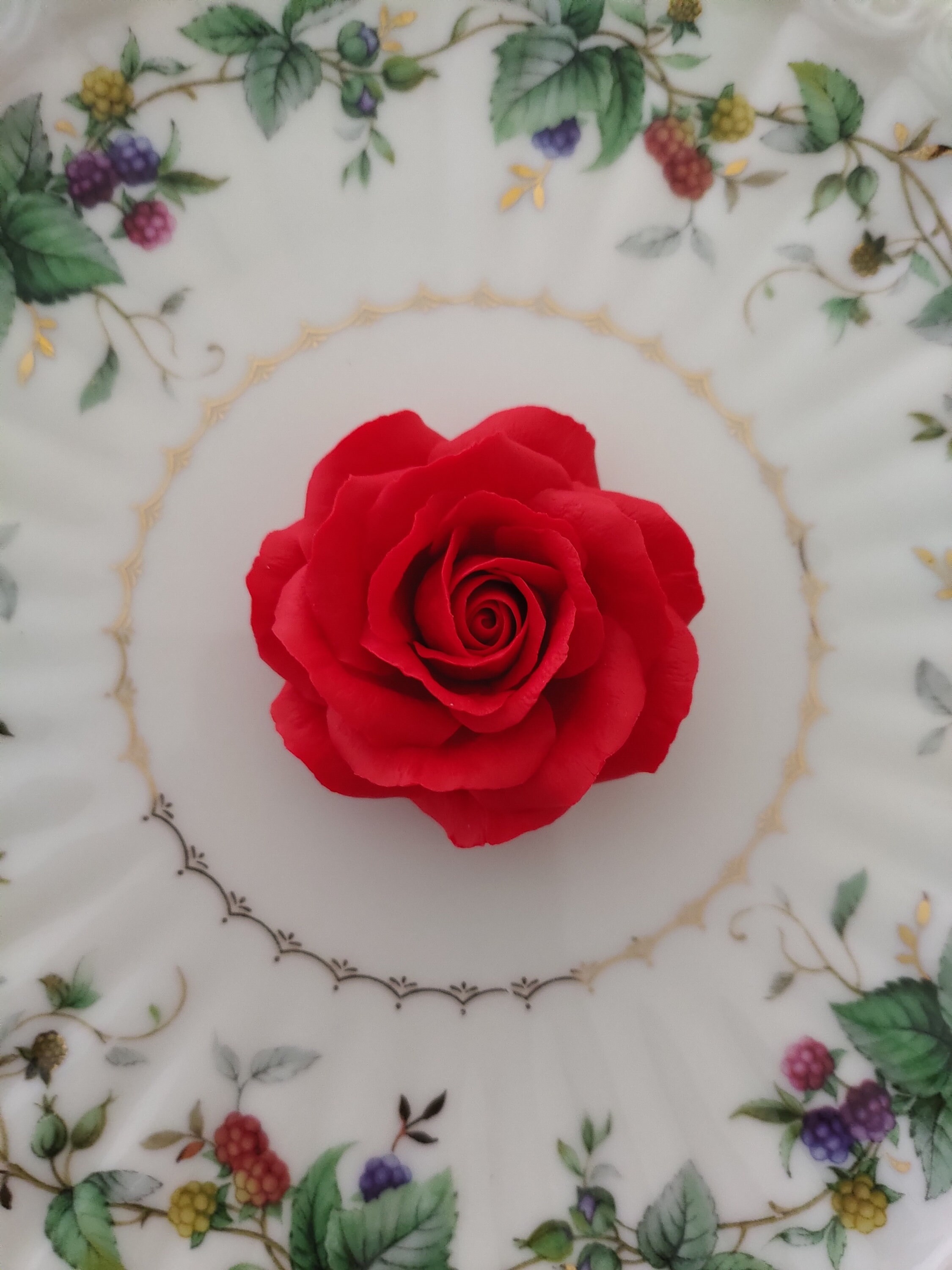 Polymer Clay Flower Rose, Red Rose Decor, Wedding Favors, Bridesmaid ...