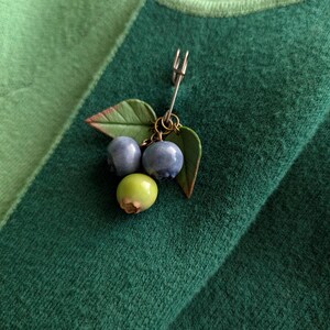 Handmade Blueberry Cluster Pin, Realistic Fruit Jewelry, Nature ...