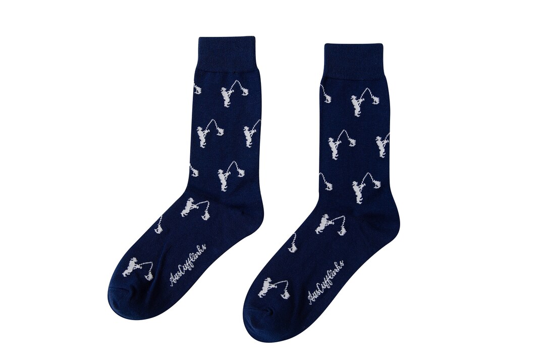 Fishing Fisherman Socks for Him Ocean Fly Fishing Gift for Men Socks ...