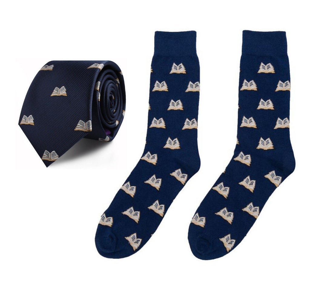 Novel Book Reader Socks & Tie Combo Gift for Men Novelist Book Writer ...