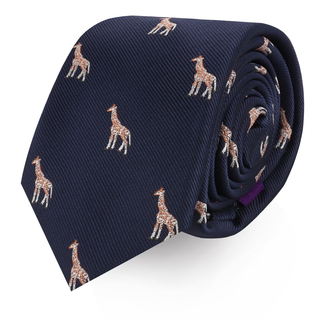 Giraffe Animal Lover Skinny Tie Mens Necktie Animal Tie Zoo Keeper ...