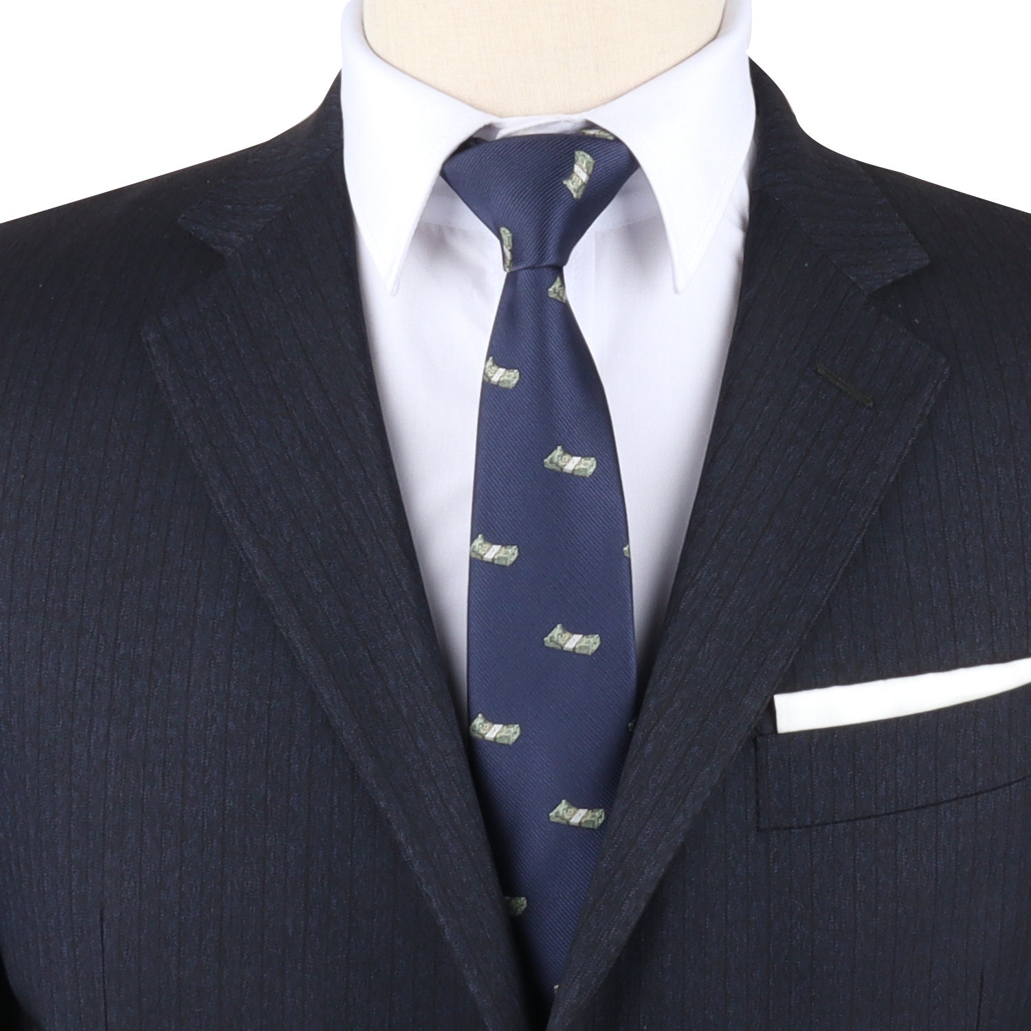 Cash Money Wall Street Banker Skinny Tie Mens Necktie Wolf of Wall St ...