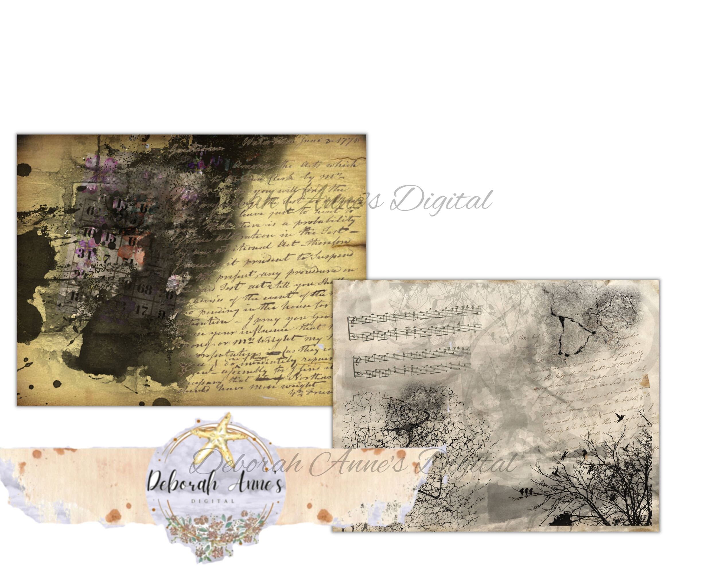 Digital Paper Pack Junk Journal Signatures Scrapbooking Digi Set PDF 5 ...