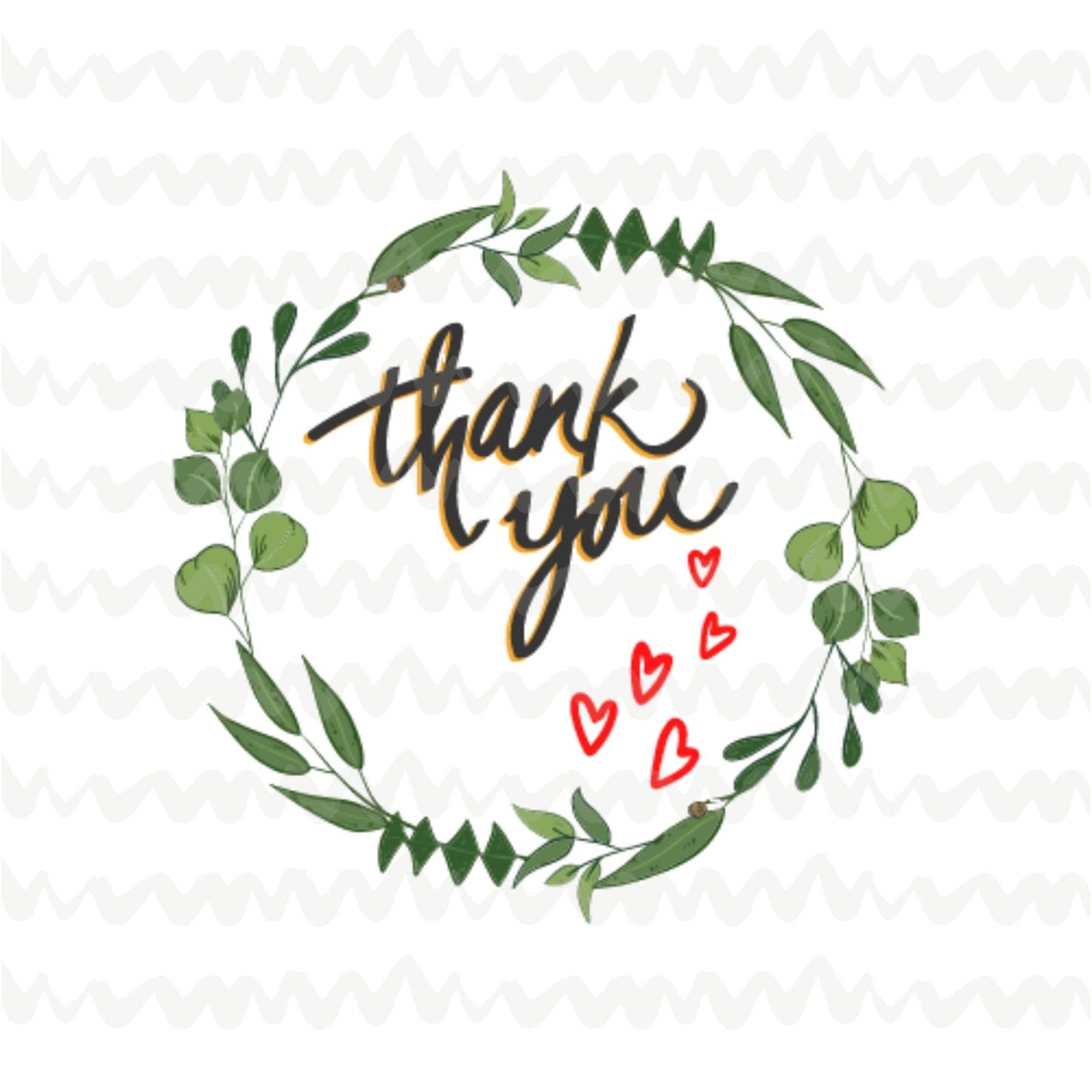 Thank You Sticker PDF Printable Download ONLY Wreath Design - Etsy España