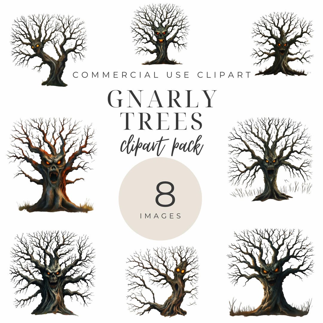 8 Gnarly Trees Creepy Scary Digital Download - Etsy