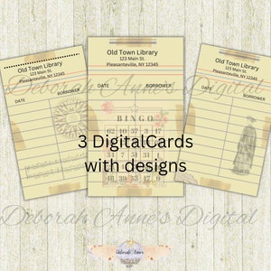 Digital Library Card Borrower Printable Junk Journal Scrapbooking - Etsy