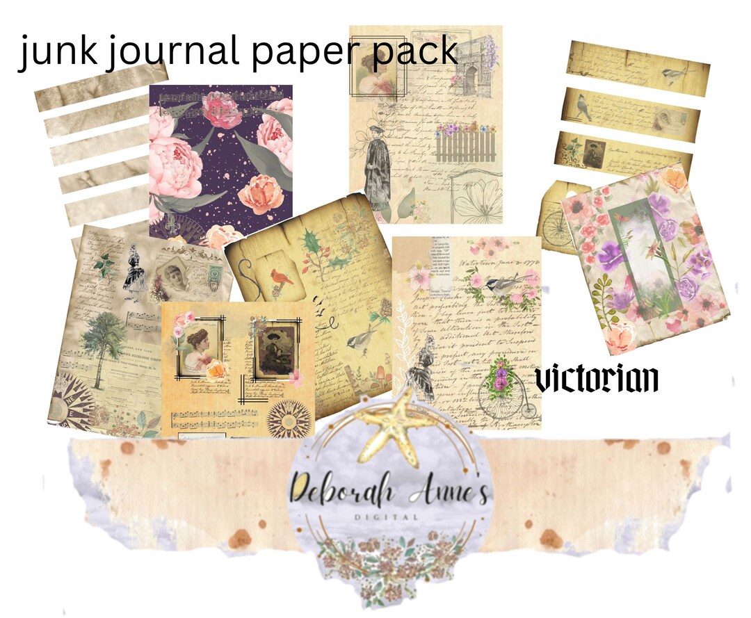 Victorian Ephemera Paper Pack: Digital Scrapbooking Kit (8.5 X 11 Zip ...