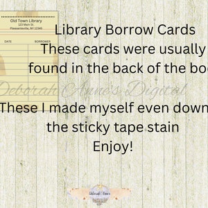 Digital Library Card Borrower Printable Junk Journal Scrapbooking - Etsy