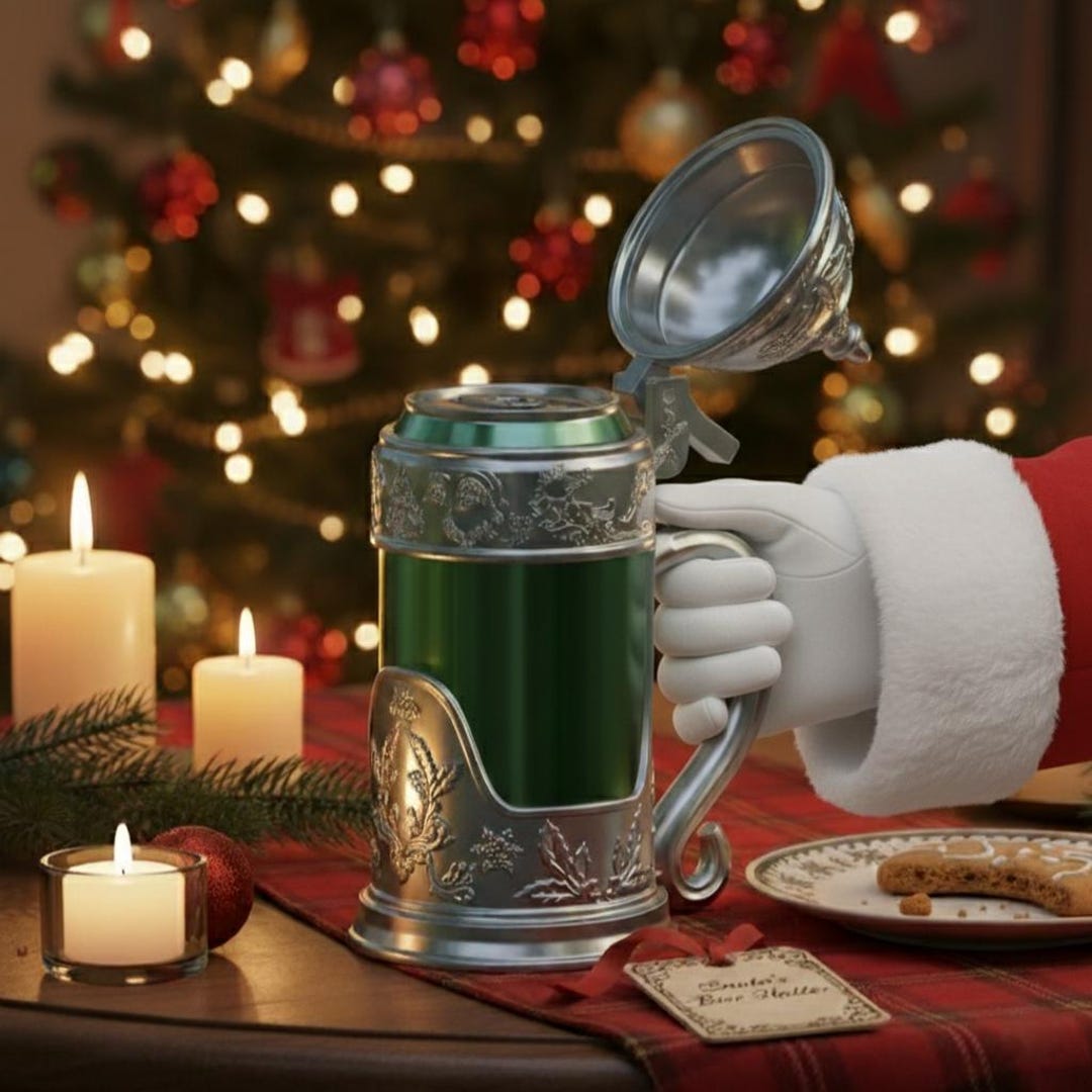 Christmas 3D Print Files Santa's Beer Stein Can Holder STL Digital ...