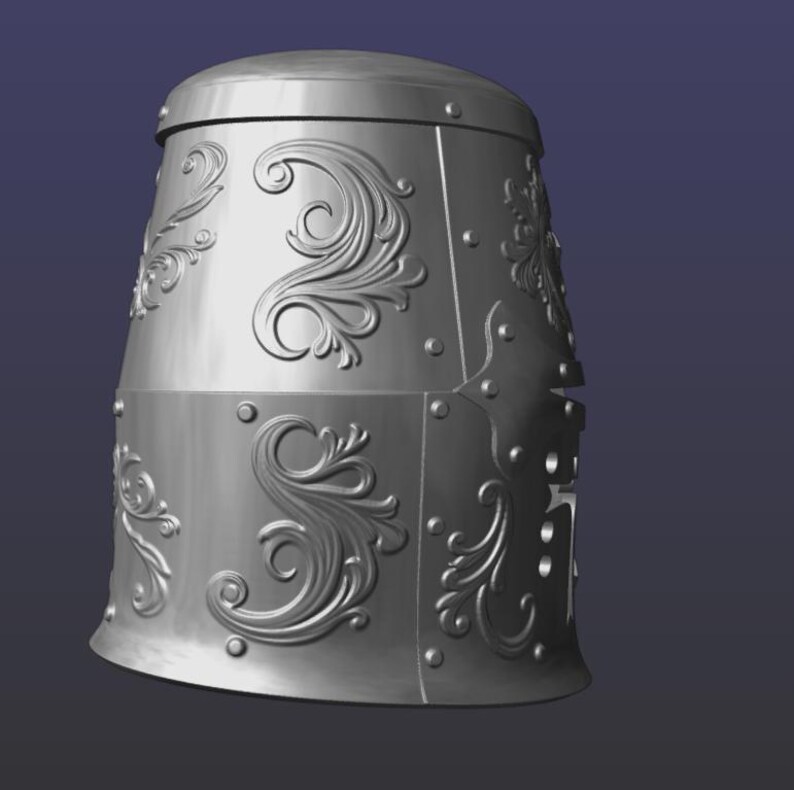 Medieval Knights Helmet. Stylized Great Helm. STL File for 3D Printing ...