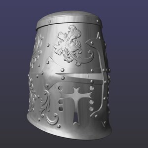 Medieval Knights Helmet. Stylized Great Helm. STL File for 3D Printing ...
