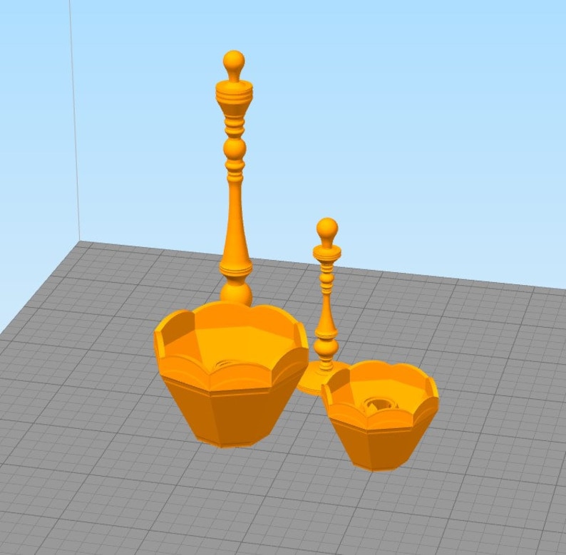 Set of 2 Lamps With Shades. Dollhouse 1:12 Scale Miniature Model . STL ...