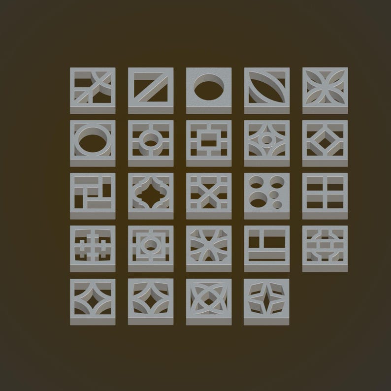 24 Retro Breeze Blocks STL Files: Miniature Scale Modeling (digital ...