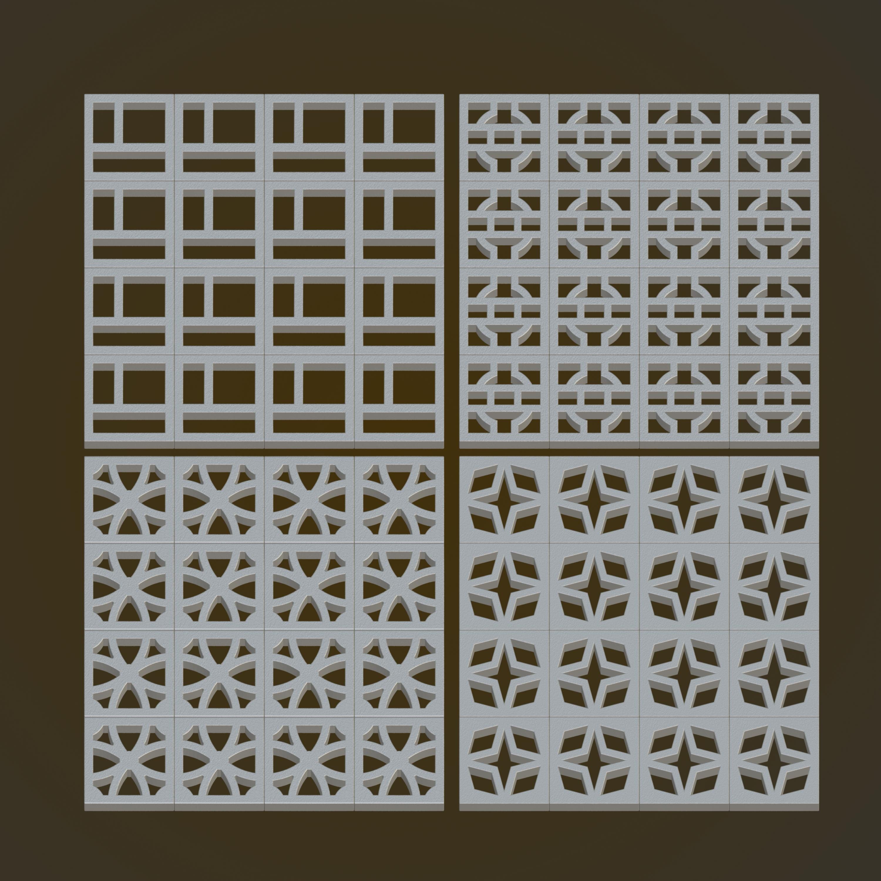 24 Retro Breeze Blocks STL Files: Miniature Scale Modeling (digital ...