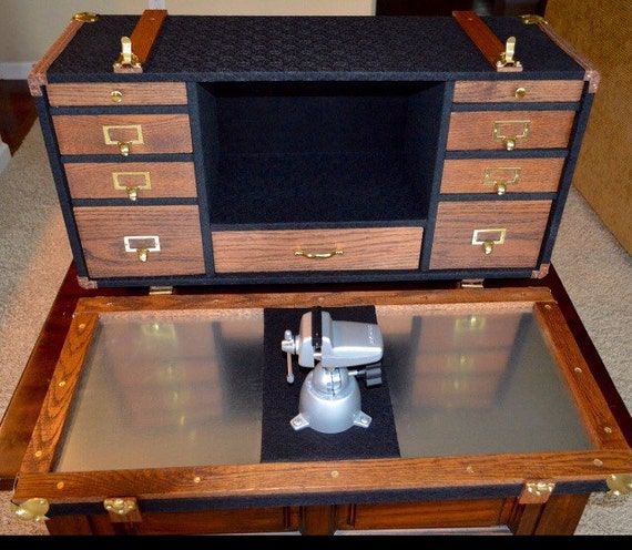 Items similar to Steamer Trunk Hobby Workstation on Etsy