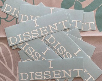 I Dissent Car Decal - Etsy