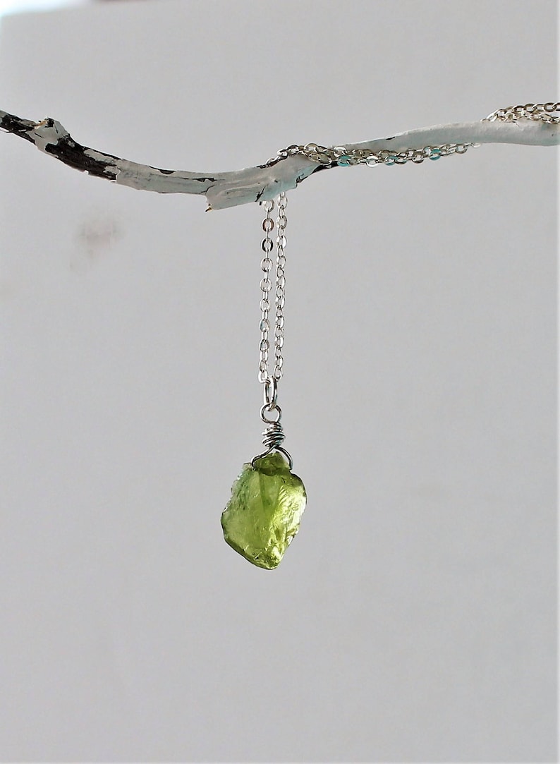 Raw Peridot Necklace Rose Gold, Gold Filled, Silver, Peridot Jewelry ...