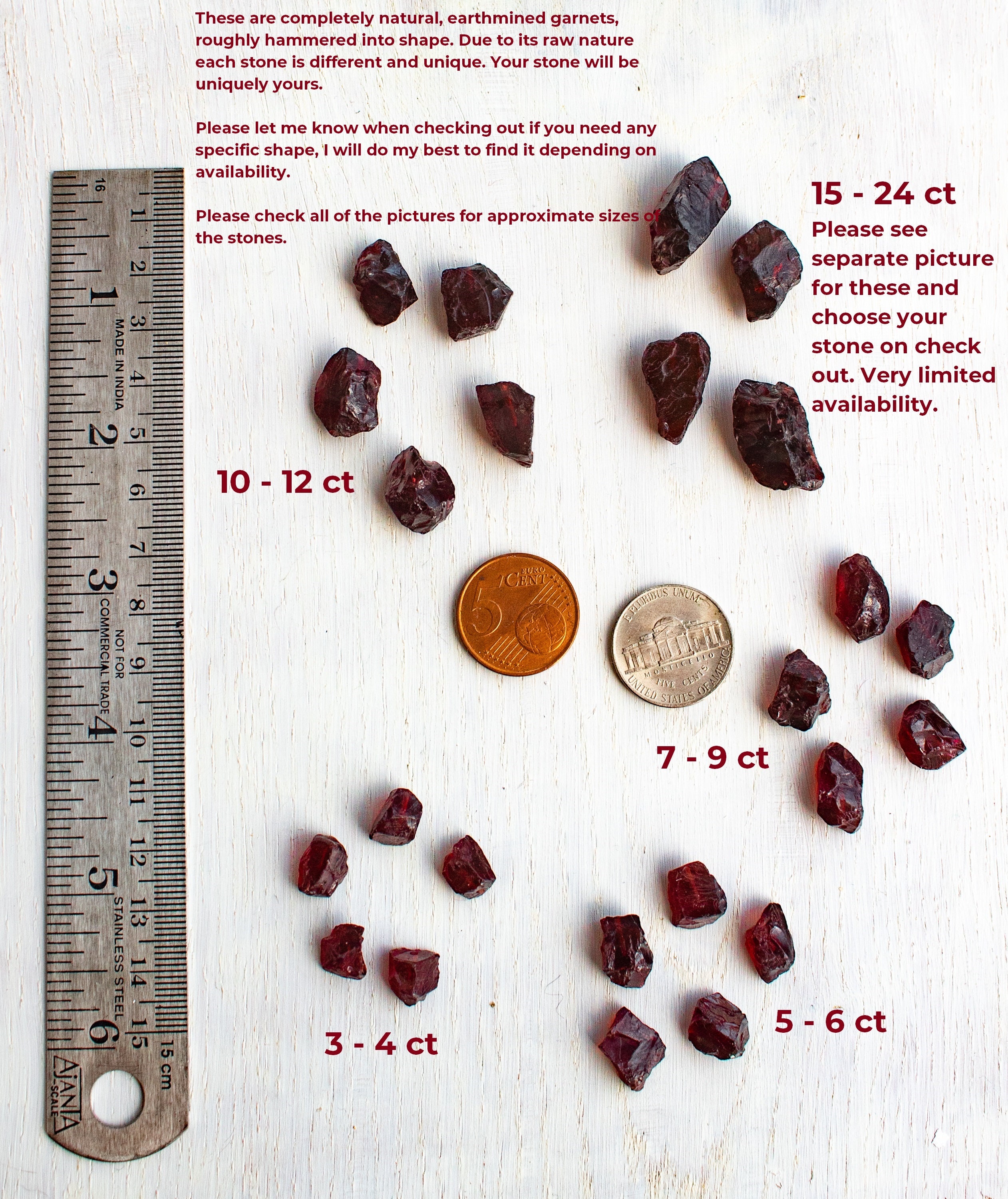 Raw Garnet Pendant Gold, Genuine Garnet Necklace Silver, Raw Garnet ...