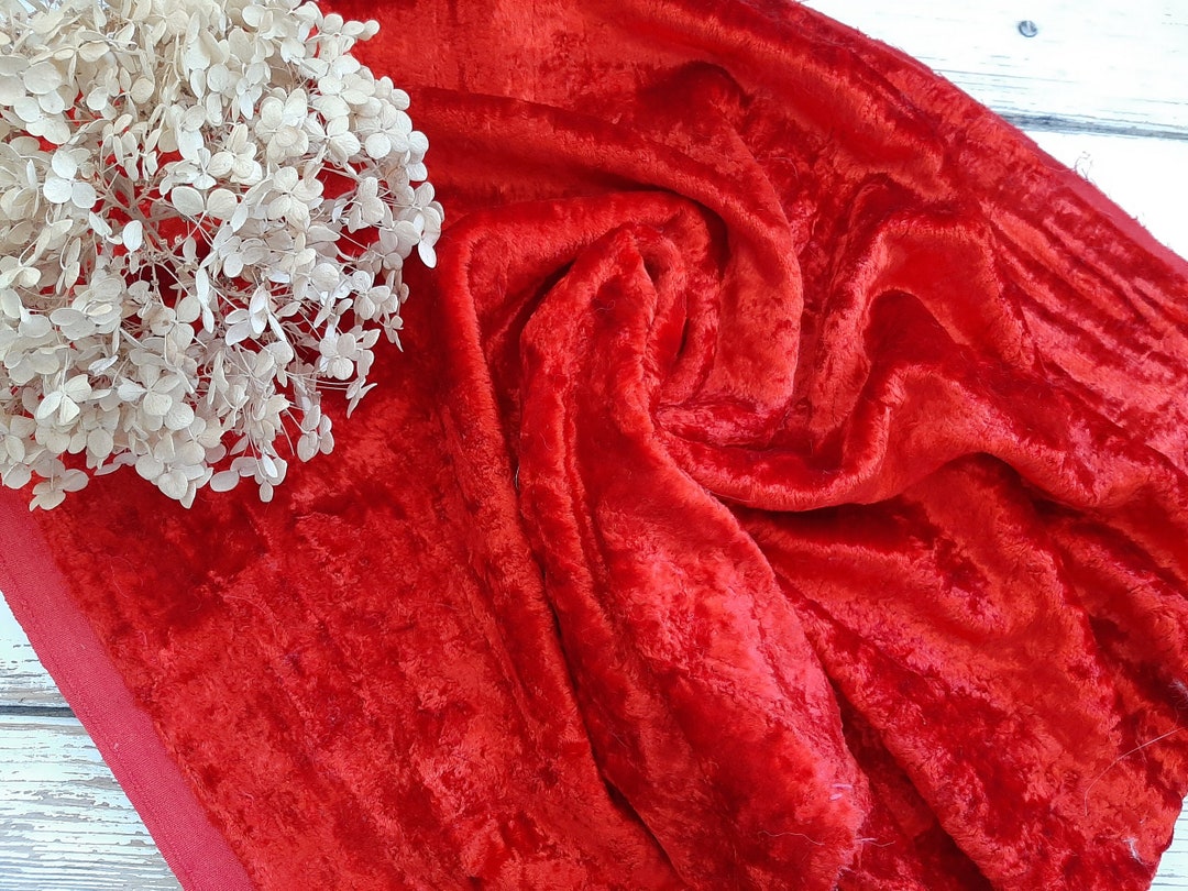 Bright Red Cotton-based Plush Fabric for Making Teddy Toys and Other ...